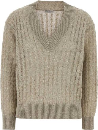 Brunello Cucinelli Femme, Pulls, Gris, Taille: 38 FR Knitwears