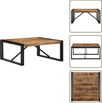 vidaXL Table basse 80x80x35 cm bois de manguier massif brut - Table Basse - Tables Basses - Table Lat&eacute;rale - Bout De Canap&eacute;