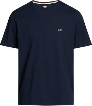 HUGO BOSS T-shirt uni à col rond en coton mélangé