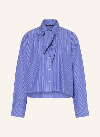 Maje Hemdbluse Mit Abnehmbarer Schluppe Und Schmucksteinen blau