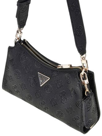 Guess Structured Polyurethane Shoulder Bag - Black