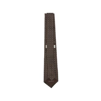 Canali Diamond Jacquard Silk Necktie - Brown