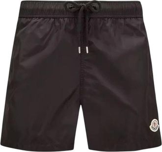 Moncler Homme, Maillots de bain, Noir, Taille: XL Logo Patch Swim Shorts
