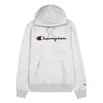 Champion Grauer Kapuzenpullover mit Besticktem Logo - - Sweatshirts & Hoodies - Herren - Grau - XL