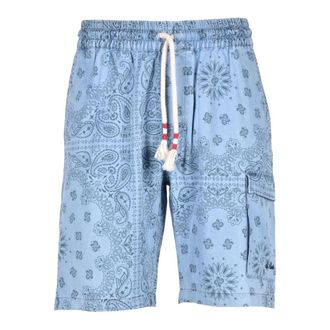 MC2 Saint Barth Homme, Shorts, Bleu, Taille: M Bermuda Chambray Bandana