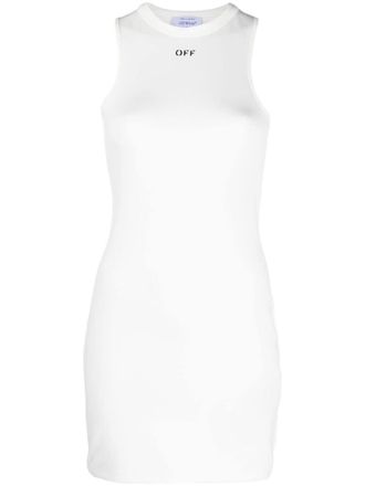 Off-white robe moulante Sleek Rowing &agrave; coupe courte - Blanc