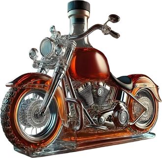 Generic Glasflasche Motorrad Whisky Dekanter, Glas Motorrad Whisky Weinflasche, Lustige Getr&auml;Nkeflasche F&uuml;r Champagner, Kreative leere Weinflaschen zur Aufbew
