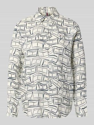 Tommy Hilfiger Relaxed Fit Langarmbluse aus reinem Leinen