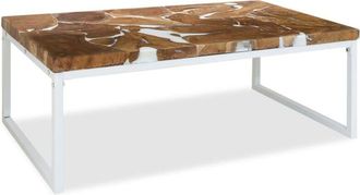 vidaXL Couchtisch Teak Harz 110x60x40 cm vidaXL