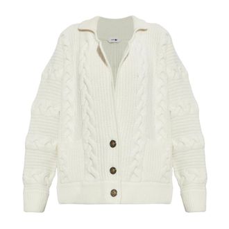 Versace Cardigan en Laine avec Poches - Femme - Pulls - Blanc - Taille: 36 FR