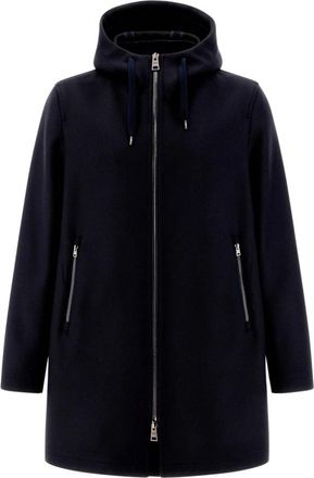 Herno Homme, Manteaux, Bleu, Taille: 3XL Parka Scuba en Laine avec Capuche
