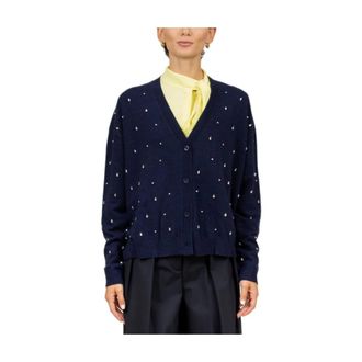 Semicouture Blauer Cashmere-Cardigan mit Strass-Detail - - Knitwear - Damen - Blau - M