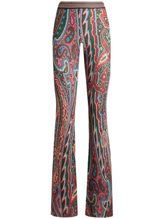 Etro pantalon en maille à motif cachemire - Bleu