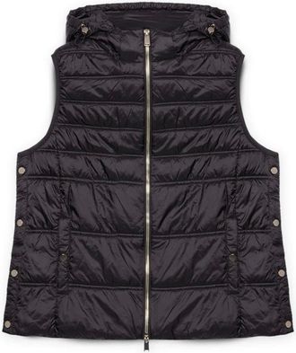 Fiorella Rubino Femme, Vestes, Noir, Taille: 38 FR Doudoune Sans Manches avec Rembourrage Sorona Aura