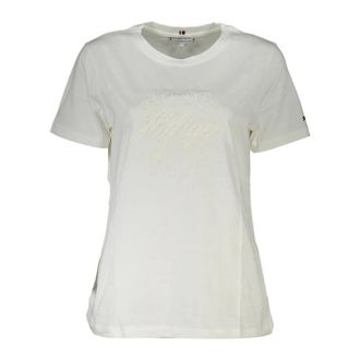 Tommy Hilfiger Femme, Tops, Blanc, Taille: 44 FR T-shirt &agrave; manches courtes