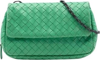 Bottega Veneta Sac bandouli&egrave;re en cuir tress&eacute; pr&eacute;-aim&eacute; - Femme - Pre-owned - Vert - Taille: ONE Size