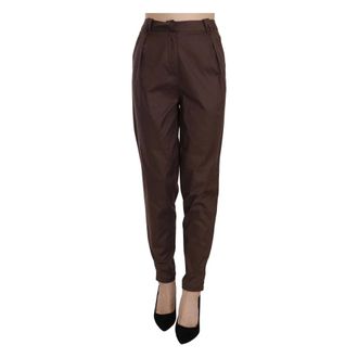 Just Cavalli High Waist Tapered Formal Pants - - Trousers - Damen - Braun - XS