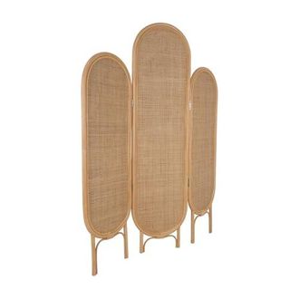 Sweeek Paravent Pliable intérieur en rotin et cannage. Bois Naturel. Vintage
