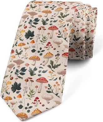 Generic Cravate Pour Homme Champignon Vert Rouge Orange &Eacute;l&eacute;gant Tie Classique Cravate DAffaires Pour F&ecirc;te C&eacute;l&eacute;brations Travail