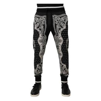 Dolce & Gabbana Bandana Cotton Jogger Pants - - Trousers - Herren - Schwarzk - 5XL