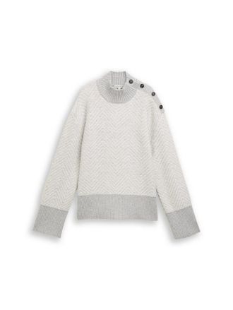 Tom Tailor Strickpullover Pullover & Strickjacken Loose Fit Cosy Strickpullover mit Kn&ouml;pfen
