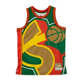 Mitchell & Ness NBA Gro&szlig;es Gesicht Basketball Tank Top - - Sport - Herren - Mehrfarbig - S