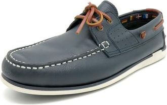 Esprit Chaussures bateau en cuir pour homme - Coutures sur cadre, Bleu marine 605, 44 EU