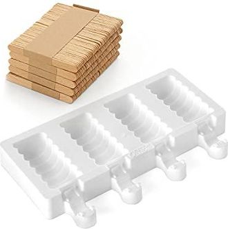 Silikomart | GEL04M Moule en Silicone pour Cr&egrave;me Glac&eacute;e MINI TANGO, antiadh&eacute;sif, 4 Cr&egrave;me Glac&eacute;e, Pack de 1 Moule pour Bonbons, Cr&egrave;me Glac&eacute;e facile, 67 x 33 mm, h