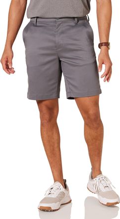 Amazon Essentials Herren Schmal geschnittene elastische Golfshorts, Grau, 31W