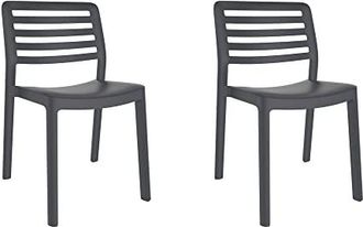 Resol grupo GARBAR Wind Set 2 St&uuml;hle, f&uuml;r den Innenbereich, Au&szlig;enbereich | Garten, Terrasse, Balkon, Wohnzimmer, K&uuml;che, Esszimmer | Design, leicht, stapelba