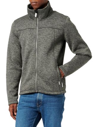 Yuka Paris Yuka Herren Strickfleecejacke 18331420, Grau Melange, S