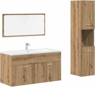 vidaXL 3-tlg. Badmöbel-Set Artisan-Eiche Holzwerkstoff - Vidaxl
