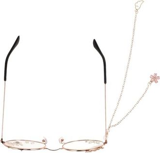 Valiclud Lunettes Kawaii pour Femmes avec Pendentif Ailes de Cerisier Monture Steampunk Vintage Accessoires Cosplay Lolita avec Chaîne Lunettes Esthétiques Mig