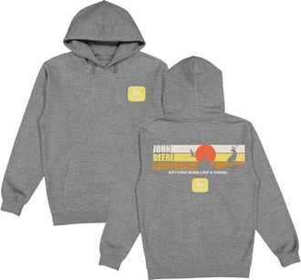 John Deere Sweat &agrave; capuche gris &agrave; manches longues avec logo et imprim&eacute; &laquo; Nothing Runs Like a Deere &raquo; dans le dos pour agriculteurs et fans, gris, XL