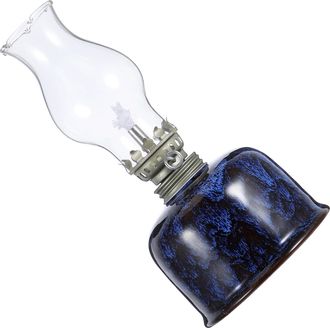 Aboofan Vintage Keramik &Ouml;llampe mit Glasschirm Antike Petroleumlampe f&uuml;r Innenr&auml;ume Dekorative Notbeleuchtung Nostalgische Kerosinlampe f&uuml;r Wohnzimmer und Tee