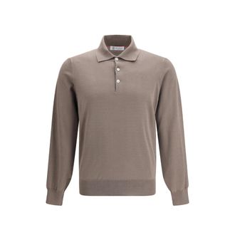 Brunello Cucinelli Button Long-sleeve Polo Shirt