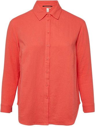QS by s.Oliver Langarmbluse Bluse Musselin Bluse mit &uuml;berschnittener Schuler