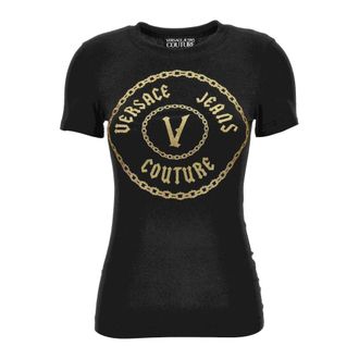 Versace Jeans Couture Femme, Tops, Noir, Taille: 36 FR T-shirts et Polos