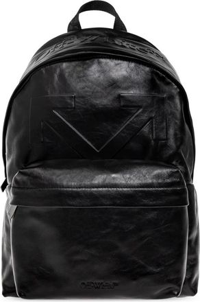 Off-white Lederrucksack mit Logo - - Bags - Herren - Schwarzk - ONE SIZE