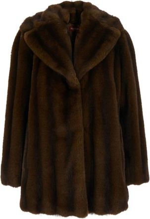 Max Mara Femme, Vestes, Brun, Taille: 40 FR Veste en fausse fourrure et shearling