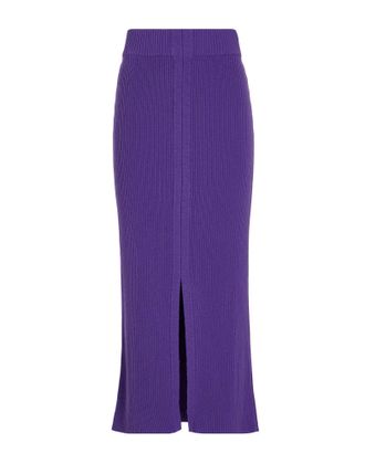 8 by YOOX RIBBED FRONT SPLIT KNIT LONG SKIRT