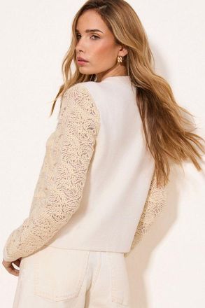 Lipsy Strickjacke Lipsy Strickjacke mit Mesh, Kurzgr&ouml;&szlig;e (1-tlg)