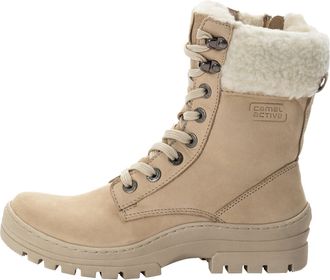 Camel Active Damen Stiefel aus Nubukleder mit warmem Wollfutter Beige, womenswear-36