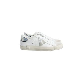 Philippe Model Femme, Chaussures, Blanc, Taille: 38 EU Baskets blanches basses avec d&eacute;tails us&eacute;s