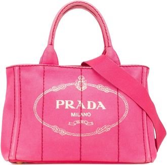 Prada Hobo Bags - Small Canvas Canapa Logo Satchel - Gr. unisize - in Gold - f&uuml;r Damen