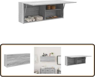vidaXL Bad-Wandschrank Grau Sonoma 100x25x40 cm Holzwerkstoff - Vidaxl