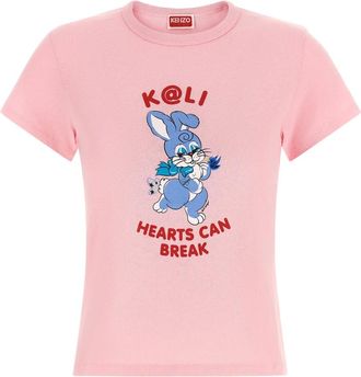 Kenzo Femme, Tops, Rose, Taille: 38 FR T-shirt Cartoon
