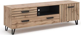 Vicco Lowboard Amber, Eiche/Schwarz, 150 x 49 cm