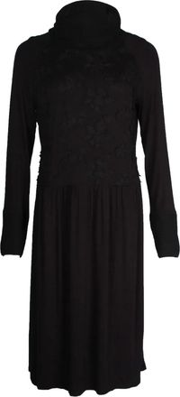 Max Mara robe mi-longue &agrave; fleurs brod&eacute;es - Noir
