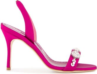 Manolo Blahnik Lamisan Slingback-Sandalen 90mm - Rosa